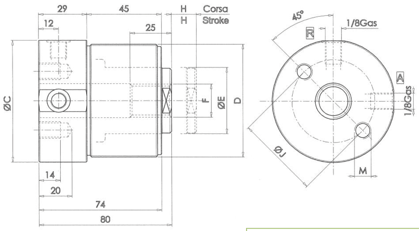 Vérin tige creuse taraudé - Enerfluid